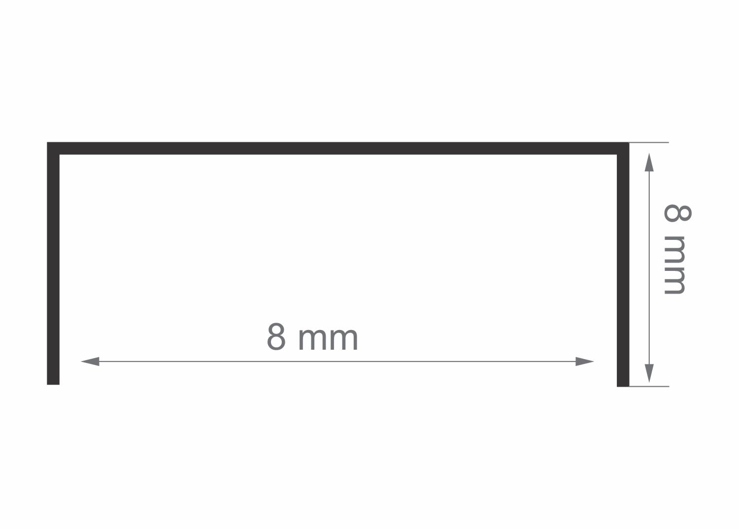 Profile inox listello EXCLUSIVE LINE 8x8 bronze brushed EXBR-0002 ...